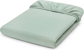 Tchibo - Žerzejové napínací prostěradlo, na dvoulůžko, šalvějová zelená