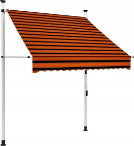Fionshop 262810787 Ručně zatahovací markýza 150 cm oranžovo-hnědá