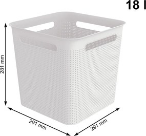 Rotho Úložný box s víkem a s madly BRISEN 18l, 29x29x29cm, bílý