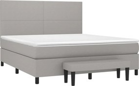 Box spring postel s matrací světle šedá 160 x 200 cm textil 3136445