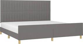 Rám postele bez matrace tmavě šedý 200 x 200 cm textil 3125244