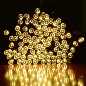 Venkovní LED vánoční řetěz, teplá bílá, 10m, 500 LED, stálé svícení, propojovatelný