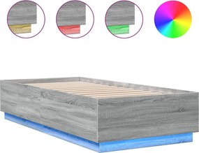 Rám postele s LED osvětlením šedý sonoma 100 x 200 cm kompozit 3209630