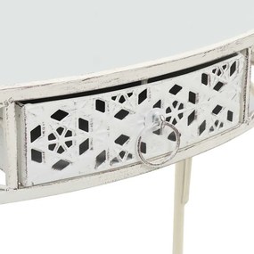 Odkládací stolek ve francouzském stylu kovový 82x39x76 cm bílý 245935