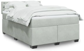 Box spring postel s matrací světle šedá 160x200 cm samet 3286366