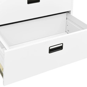 Kancelářská skříň bílá 90 x 46 x 134 cm ocel - Default Title