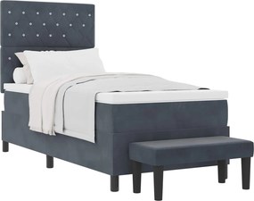 Postel s boxspringem s čelo Tmavě šedá 200 x 100 cm samet 3344427