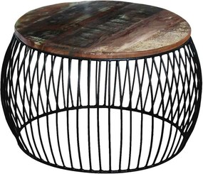Konferenční stolek kulatý masivní recyklované dřevo 68 x 37 cm 243300