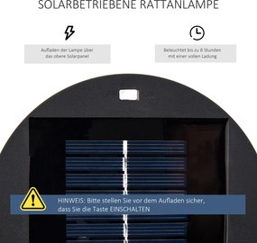 Zahradní solární lampa Outsunny se světelným senzorem, vodotěsná, automatická LED, černá, 21,5 x 21,5 x 61 cm, ideální pro zahradu a terasu | Aosom.de