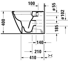 Duravit D-Neo - Stojící WC Duravit Rimless s HygieneGlaze 370 x 580 mm, bílá 2003092000