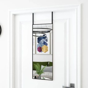 Zrcadlo na dveře černé 30 x 80 cm sklo a hliník 327404