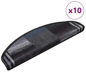Nášlapy na schody samolepicí 10 ks 65x21x4 cm černošedé 149835