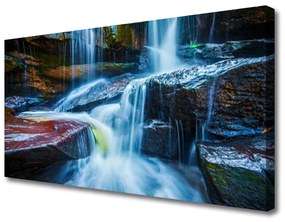 Obraz na plátně Skály Vodopád Řeka Příroda 100x50 cm