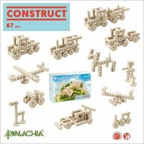Walachia Dřevěná skládací stavebnice CONSTRUCT 67 dílů / od 3 let / 67