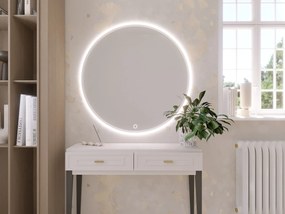 Eltap Zrcadlo Elistul A s LED osvětlením ⌀80 cm, bílé
