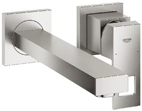 Grohe Eurocube - Umyvadlová baterie pod omítku, 2-otvorová instalace, supersteel 23447DC0