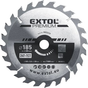 EXTOL PREMIUM pilový kotouč s SK plátky, 185x2,2x20mm, 36T, šířka SK plátků 3,2mm Dostupné varianty: Pilový kotouč s SK plátky EXTOL PREMIUM ø 185x2,2x20mm/24 zubů