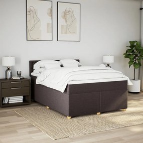 Box spring postel s matrací tmavě hnědá 160x200 cm textil 3286748