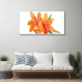 Obraz na skle Oranžové Květiny 120x60 cm