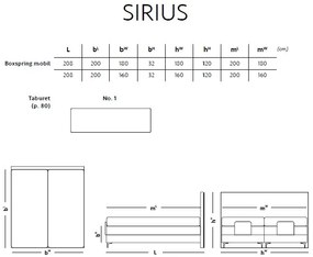 Materasso Kontinentální čalouněná postel SIRIUS boxspring ROZMĚR: 2x (100x200) cm - boxspring