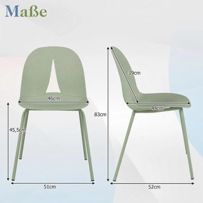 Costway Sada 4 ergonomických jídelních židlí, nosnost 150 kg
