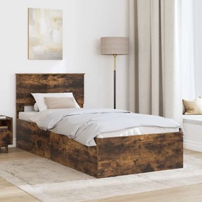 Rám postele s čelo Kouřový dub 75 x 190 cm Kompozitní dřevo 3408722