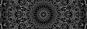 Obraz Mandala ve vintage stylu v černobílém provedení - 120x40 cm