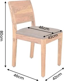 Designová židle Timber II Sheesham / hnědé mikrovlákno