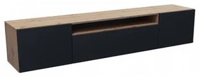 Závěsný televizní stolek RTV Leo Dub artisan-černá 200 cm