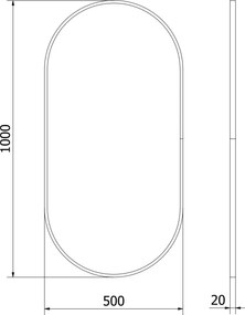 Mexen Loft oválné koupelnové zrcadlo 100 x 50 cm, zlatý rám - 9851-100-050-000-50