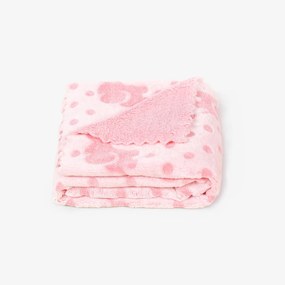 Goldea kvalitní dětská deka z mikrovlákna - růžoví sloníci s puntíky 75 x 100 cm