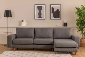 Hanah Home Rohová pohovka BERLIN šedá pravá