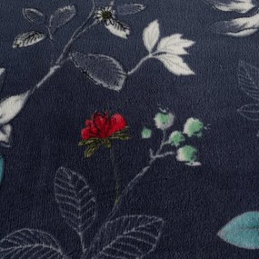 Oboustranné povlečení DUO SENSE NOCTIFLORA tmavě modré mikroplyš/flanel Rozměr povlečení: 2 ks 70 x 90 cm | 200 x 220 cm