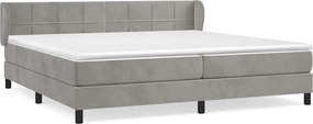 Box spring postel s matrací světle šedá 200x200 cm samet 3127511