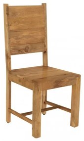 Indický nábytek - Židle Hina s plnými zády z mangového dřeva Mango natural