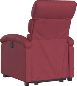 Zvedací masážní polohovací křeslo vínové textil 3203993