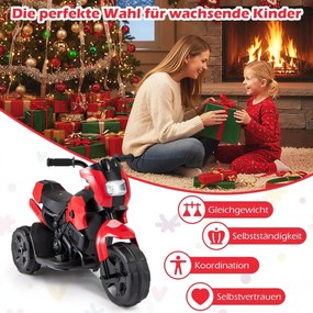 Costway 6 V Dětský motocykl 3-kolový elektrický motocykl s LED světlometem