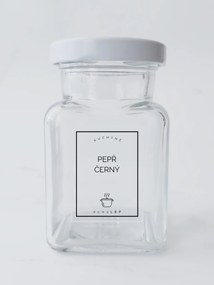 Samolepka na kořenky PEPŘ ČERNÝ průhledná 3 × 4 cm základní písmo