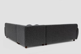 Designová rohová sedačka Jamiya 280 cm tmavě šedá - levá