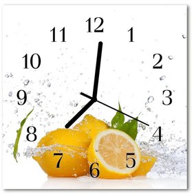 Nástěnné hodiny obrazové na skle - Citrony