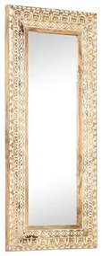 Ručně vyřezávané zrcadlo 110 x 50 x 2,6 cm masivní mangovník - Default Title