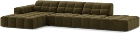 Khaki sametová rohová pohovka (levý roh/s lenoškou) Chicago – Cosmopolitan Design