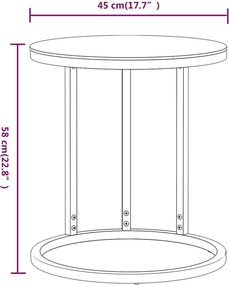 Odkládací stolek zlatý a černý 45 cm tvrzené sklo 331662
