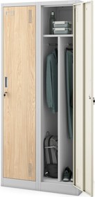 Zaměstnanecká skříňka čtyřkomorová šedá/dub sonoma, 800x1800x500 mm: KACPER Eco Design