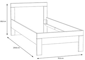 Forte Postel 200x90 Snow Bílá