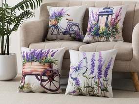XPOSE® Set povlaků na polštář LAVENDER (digitální tisk) 43x43 cm - set 4 ks