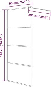 Sprchová zástěna walk-in bílá 90 x 195 cm čiré ESG sklo 152141