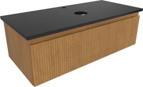 Koupelnová skříňka s krycí deskou SAT Evolution 98x30x44,5 cm dub medový mat SATEVO100DMZ