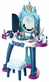 Baby Mix Dětský toaletní stolek s židličkou Ledový svět modrá, 47 x 13 x 57 cm