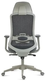Autronic Kancelářská židle Kancelářská židle, šedý plast, šedá průžná látka a mesh, 4D područky, kolečka pro tvrdé podlahy, multifunkční mechanismu (KA-V321 GREY)